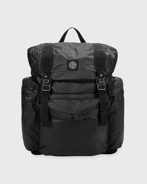 Stone Island Backpack Mussola Gommatia Canvas Black | BSTN Store
