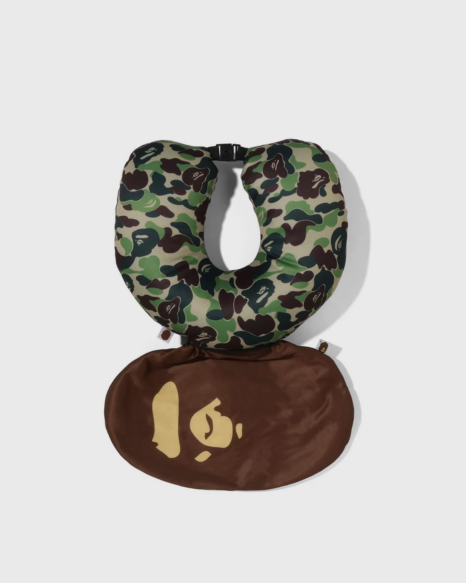A Bathing Ape ABC CAMO 2WAY APE HEAD NECK PILLOW Green | BSTN Store