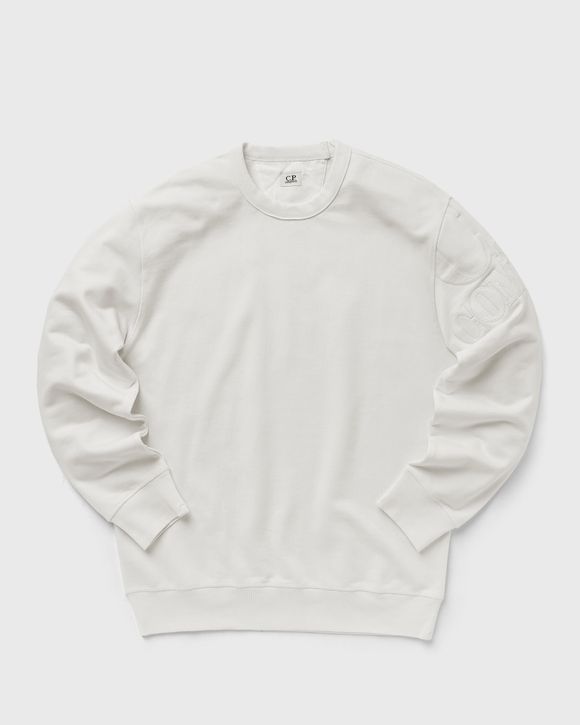 C.P. Company DIAGONAL RAISED FLEECE SLEEVE LOGO SWEATSHIRT White | BSTN ...