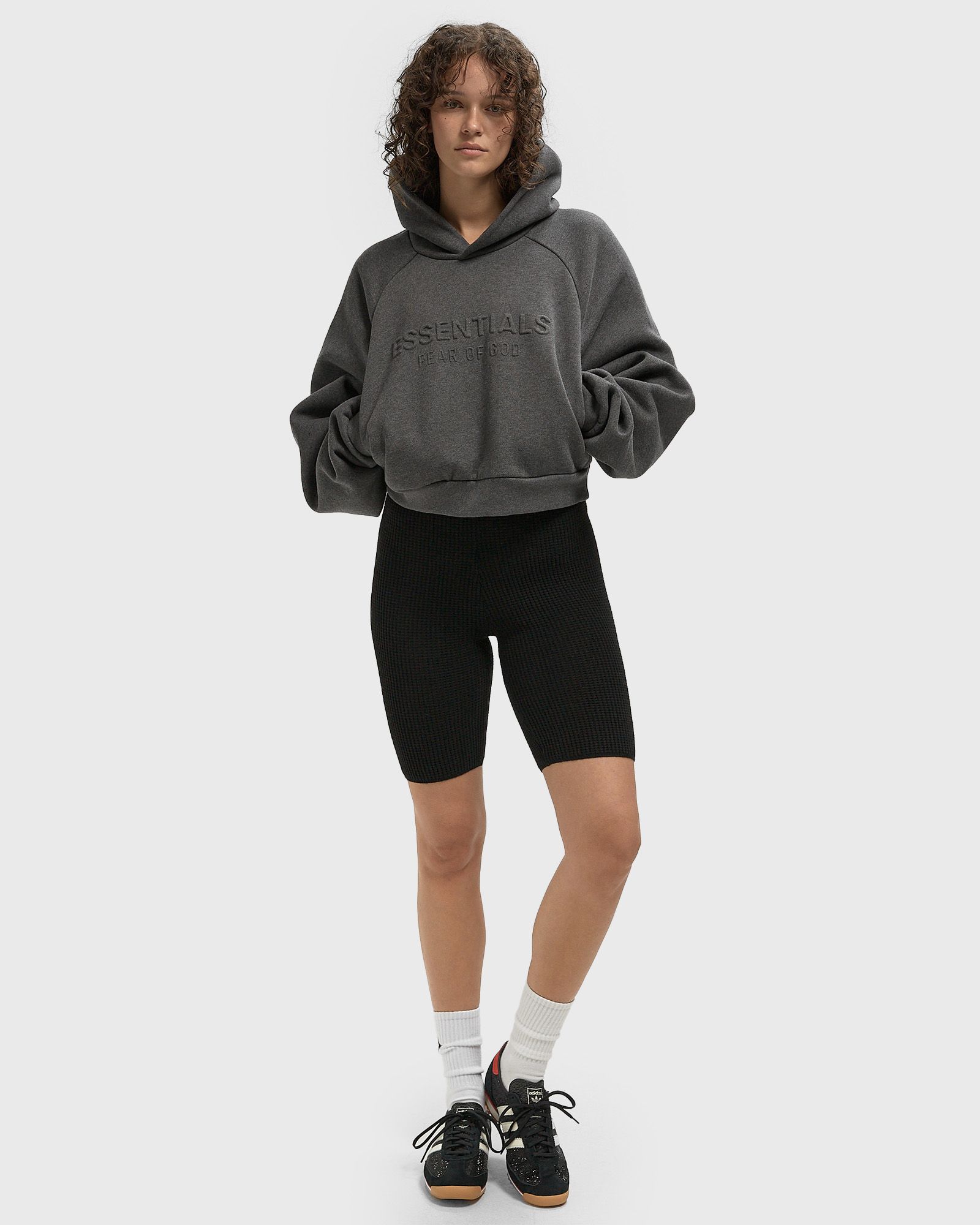 Fear of God Essentials WMNS WAFFLE BIKER SHORT Black | BSTN Store