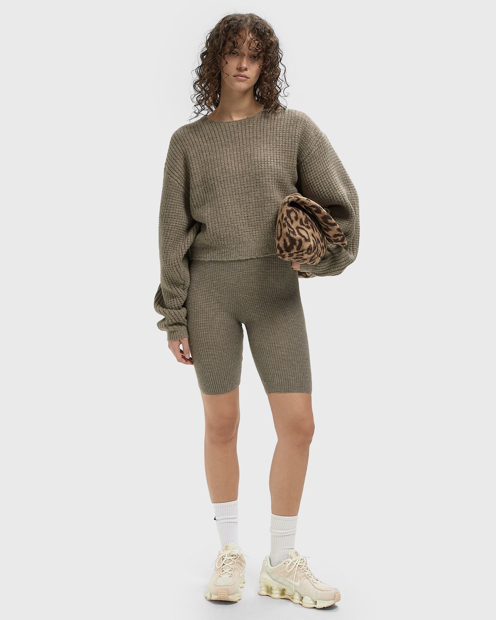 Fear of God Essentials WMNS WAFFLE BIKER SHORT Grey | BSTN Store