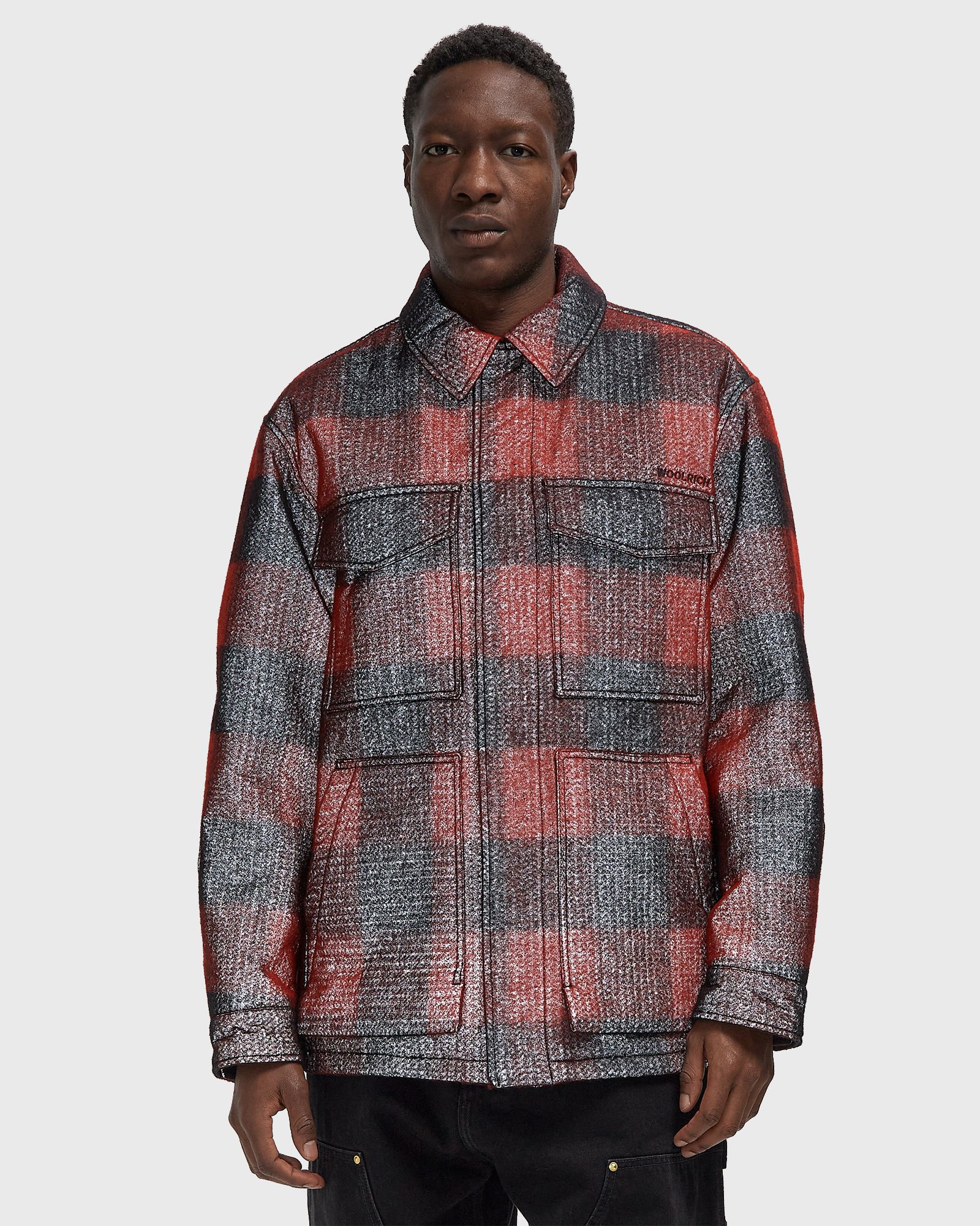 WOOLRICH BLACK LABEL - REFLECTIVE BUFFALO CHECK WORK JACKET Red | BSTN ...