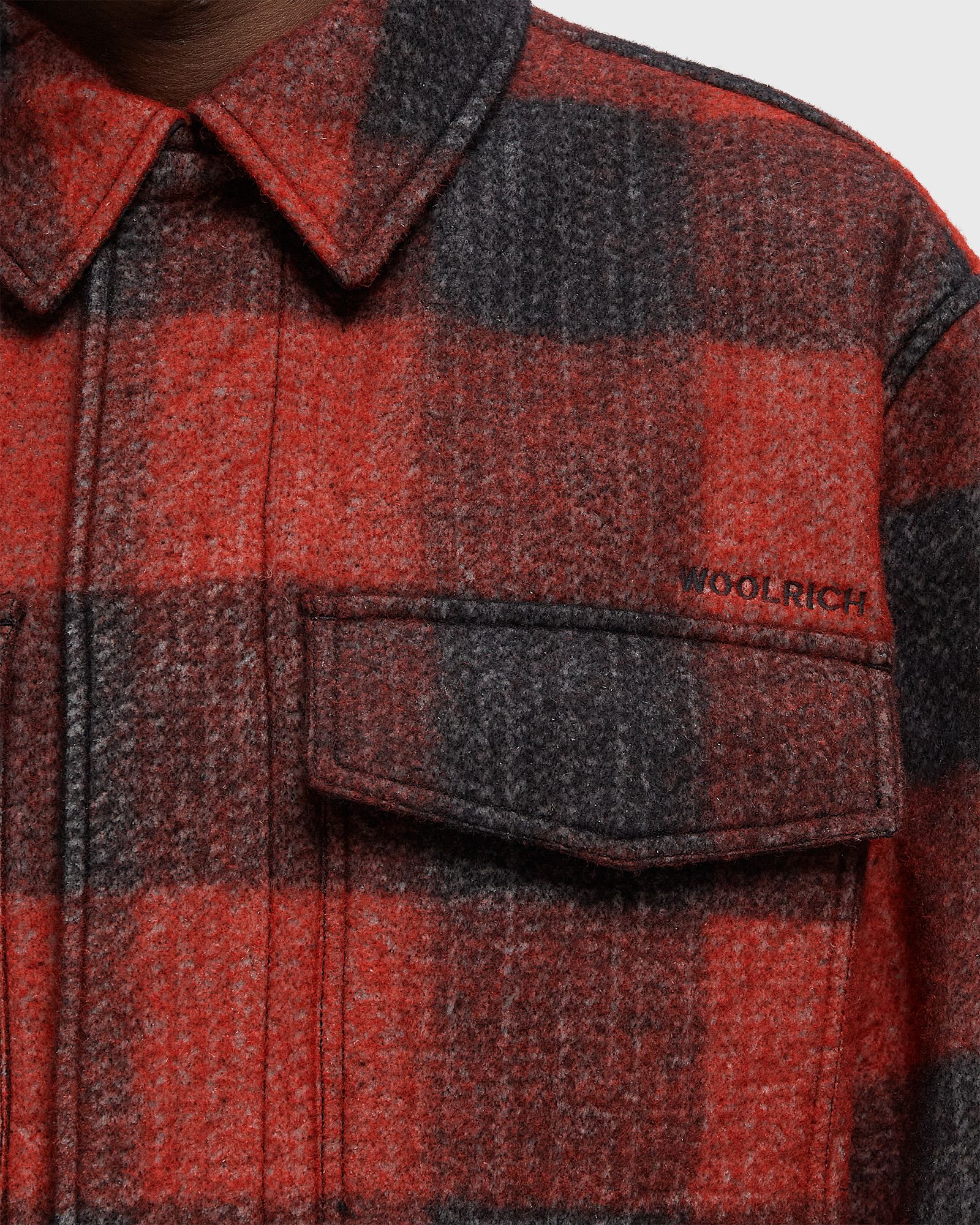 WOOLRICH BLACK LABEL - REFLECTIVE BUFFALO CHECK WORK JACKET Red | BSTN ...
