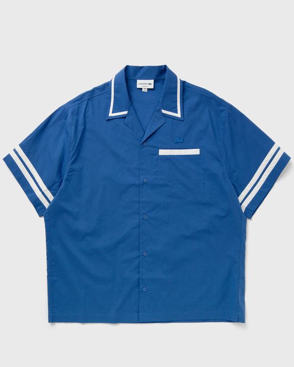 Lacoste Back Print Cotton Twill Shirt Blue | BSTN Store