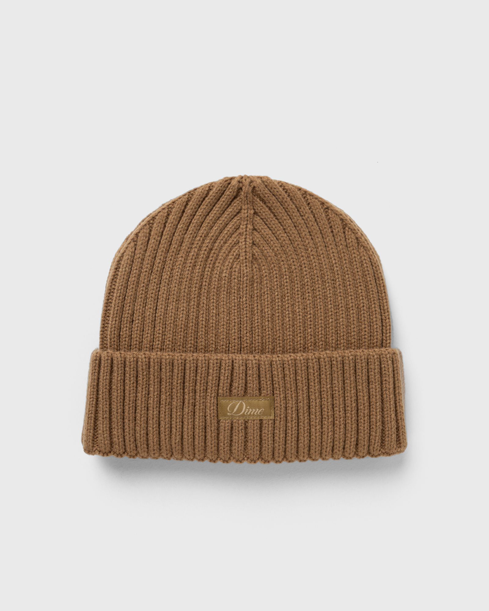 Dime MTL Cursive Rib Beanie Brown | BSTN Store