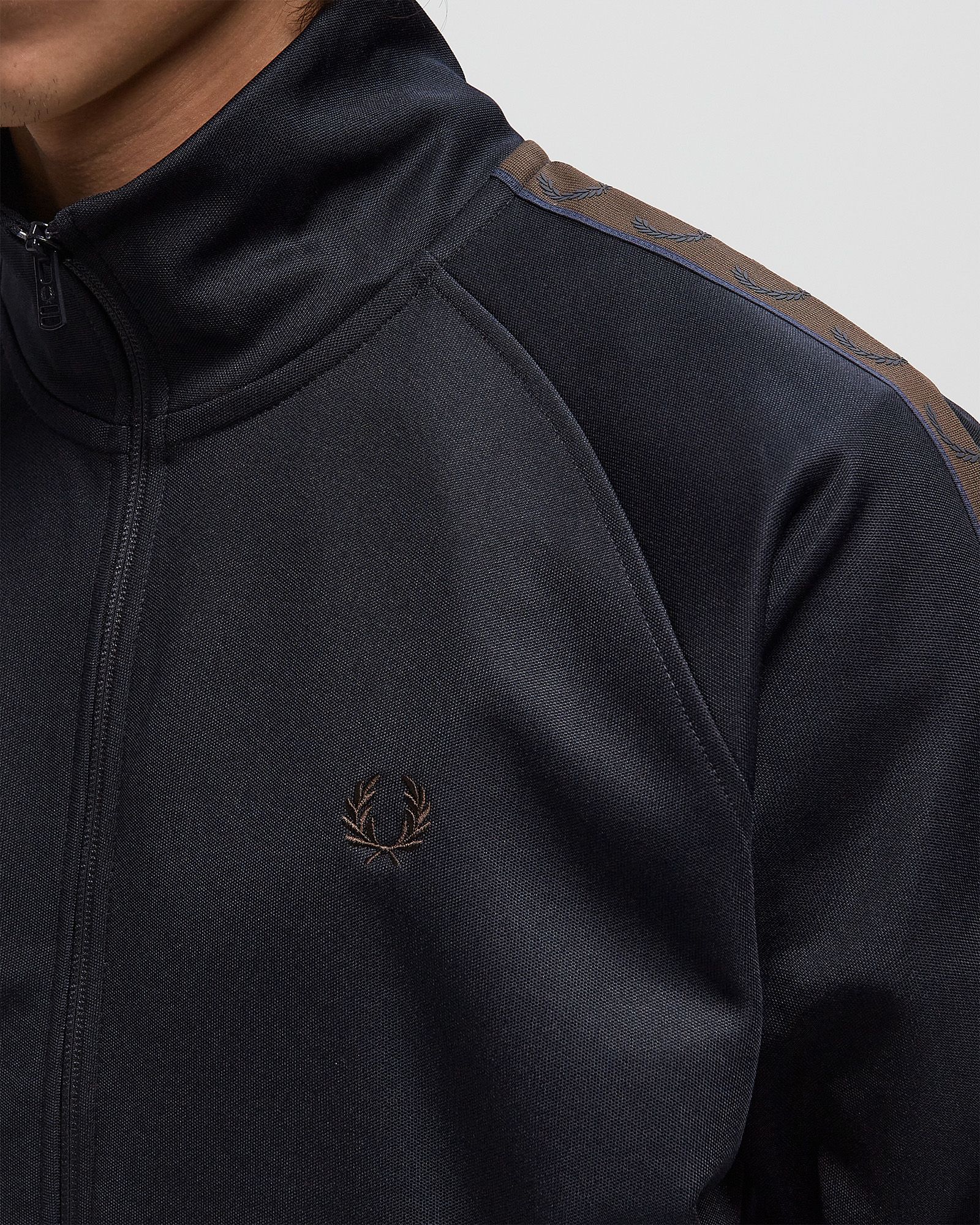 Fred Perry CONTRAST TAPE TRACK JACKET Blue | BSTN Store