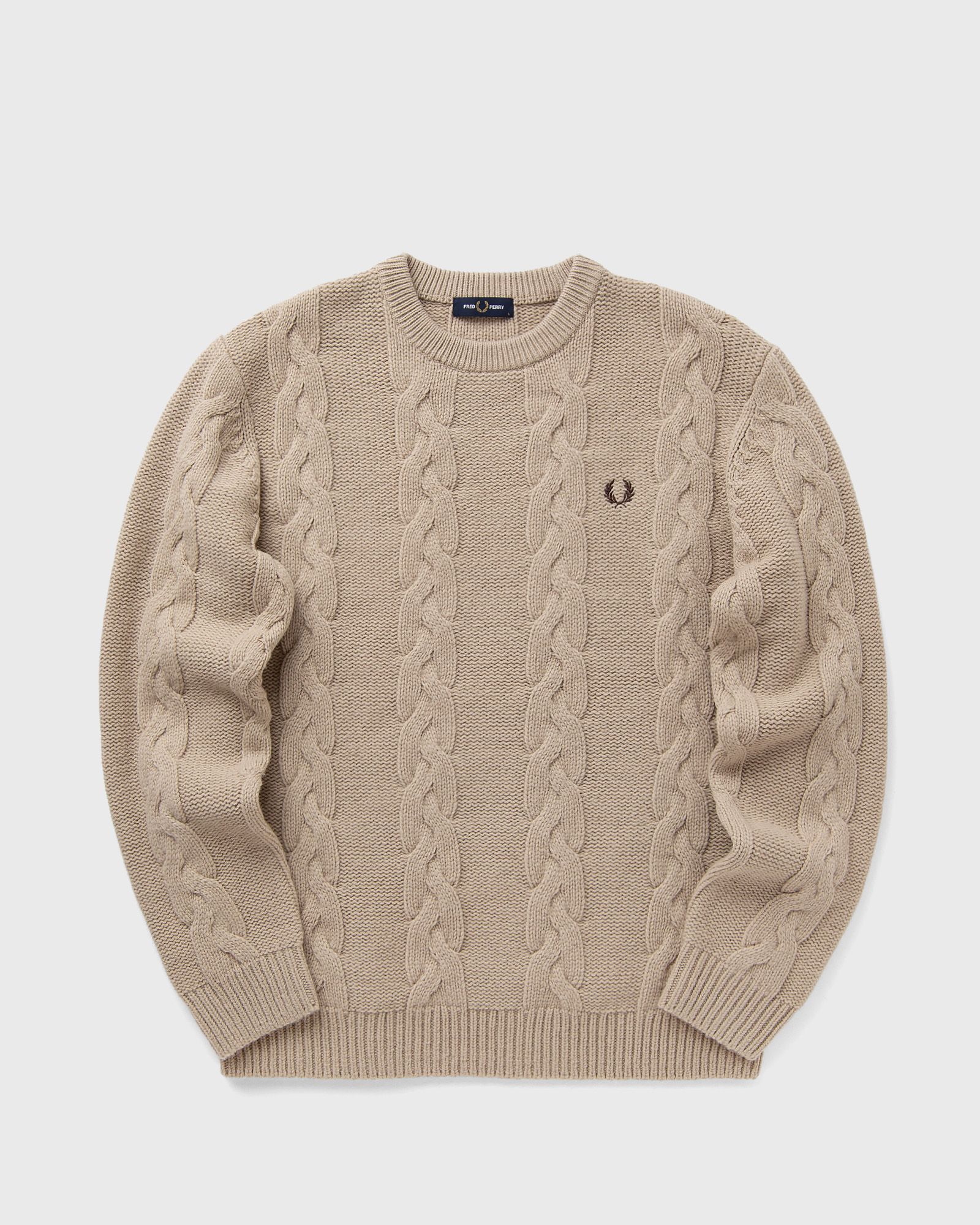 Fred Perry CHUNKY CABLE KNIT JUMPER Beige | BSTN Store