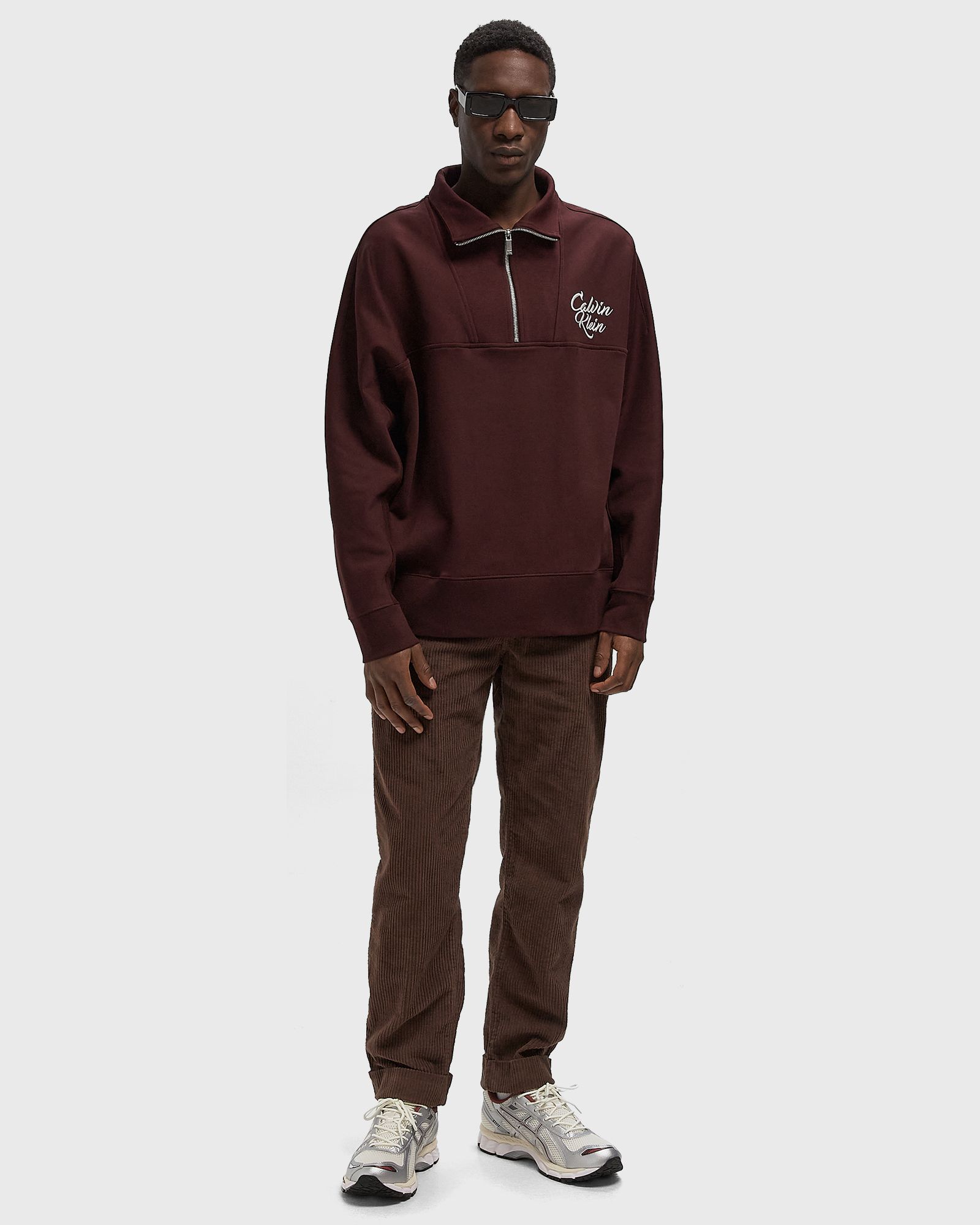 Calvin Klein Jeans PREMIUM FLEECE LOGO FUNNEL NECK Brown | BSTN Store