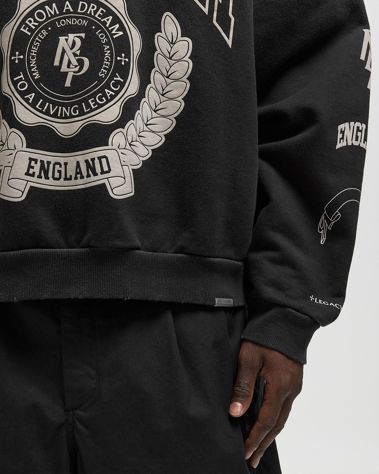 Represent Represent Legacy Crest Hoodie Black | BSTN Store