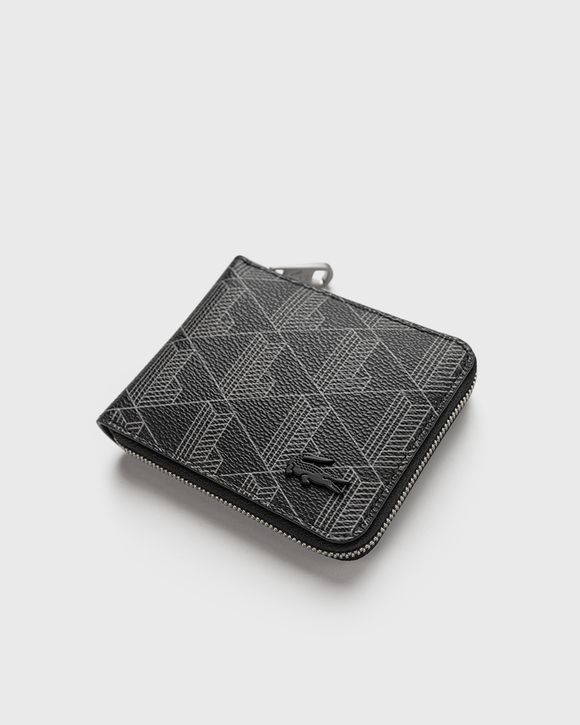 Lacoste COMPACT ZIP WALLET Black MONOGRAM NOIR GRIS