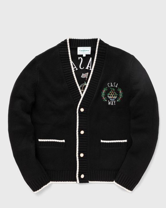 Casablanca EMBROIDERED CASA WAY CARDIGAN Black | BSTN Store